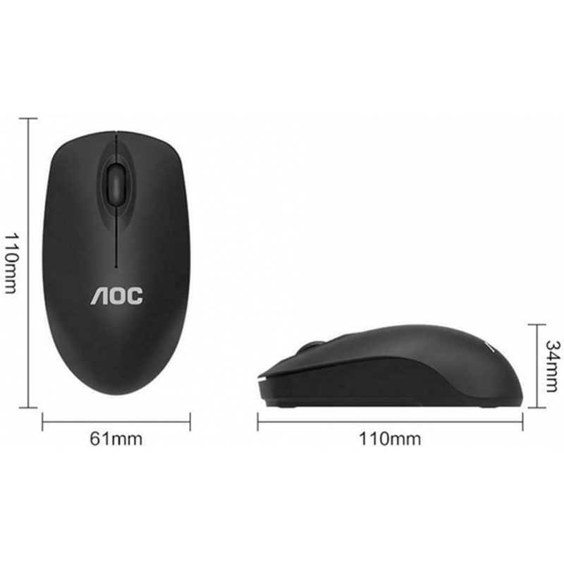 ماوس كمبيوتر لاسلكي لون أسود-AOC MS320 Wireless Mouse- Black - Mart ...